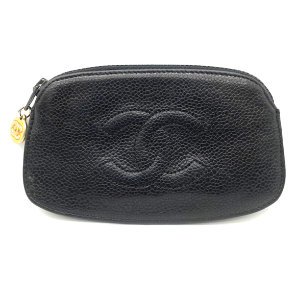 CHANEL | Bags | Chanel Key Ring With Coin Case Caviar Skin Black Purse ...
